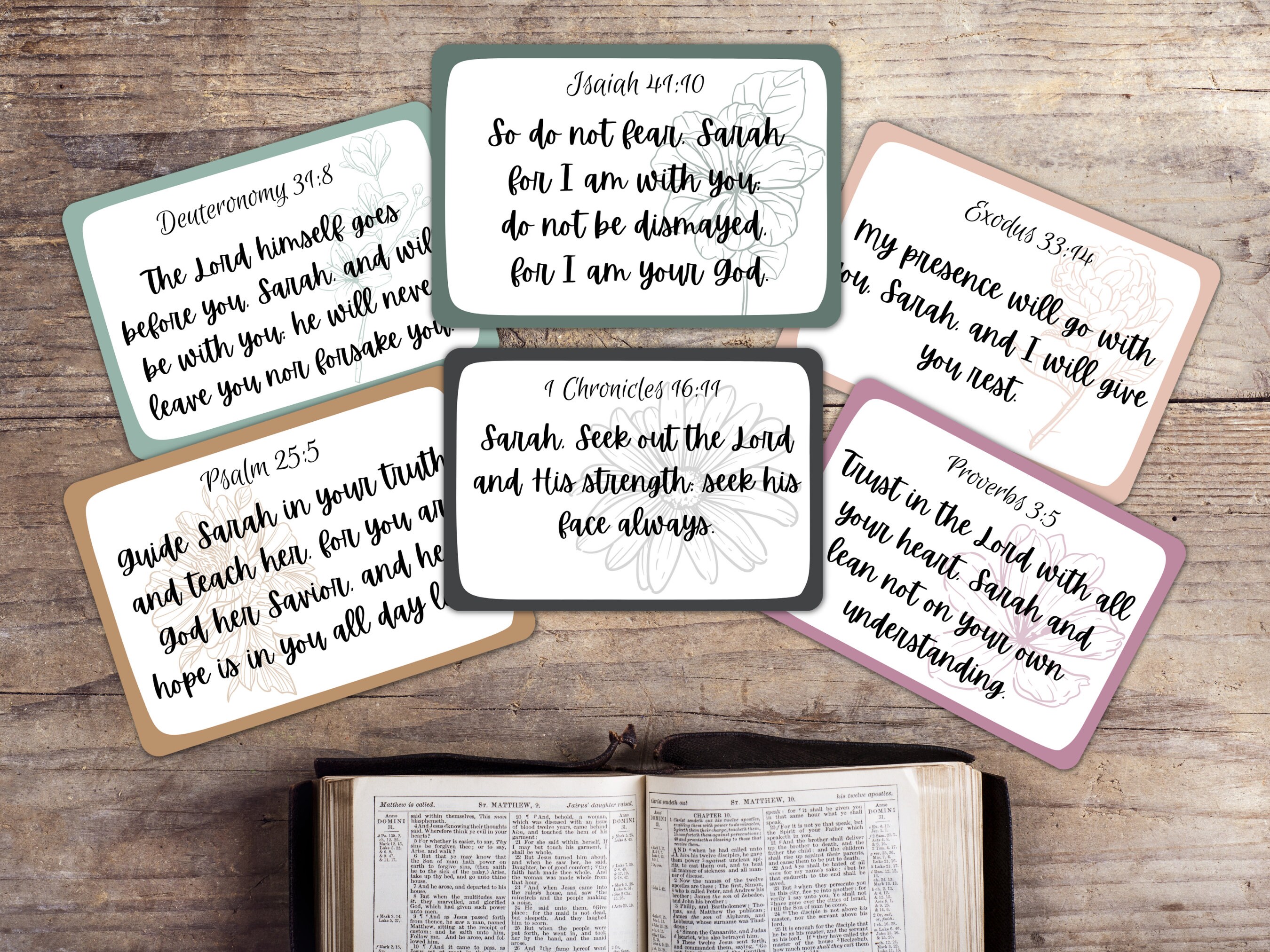 40 PERSONALIZED SCRIPTURE CARDS Scripture Memorization Cards - Etsy