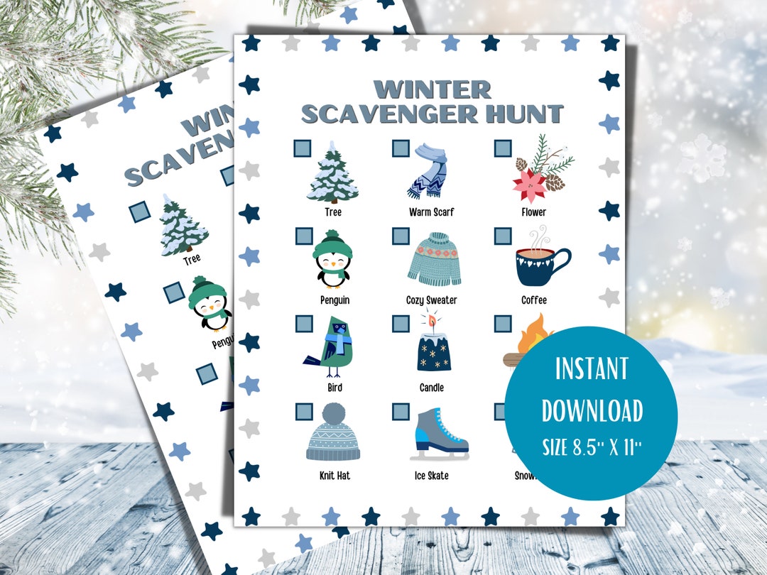 WINTER SCAVENGER HUNT, Winter Kids Activity, Winter Games, Winter ...