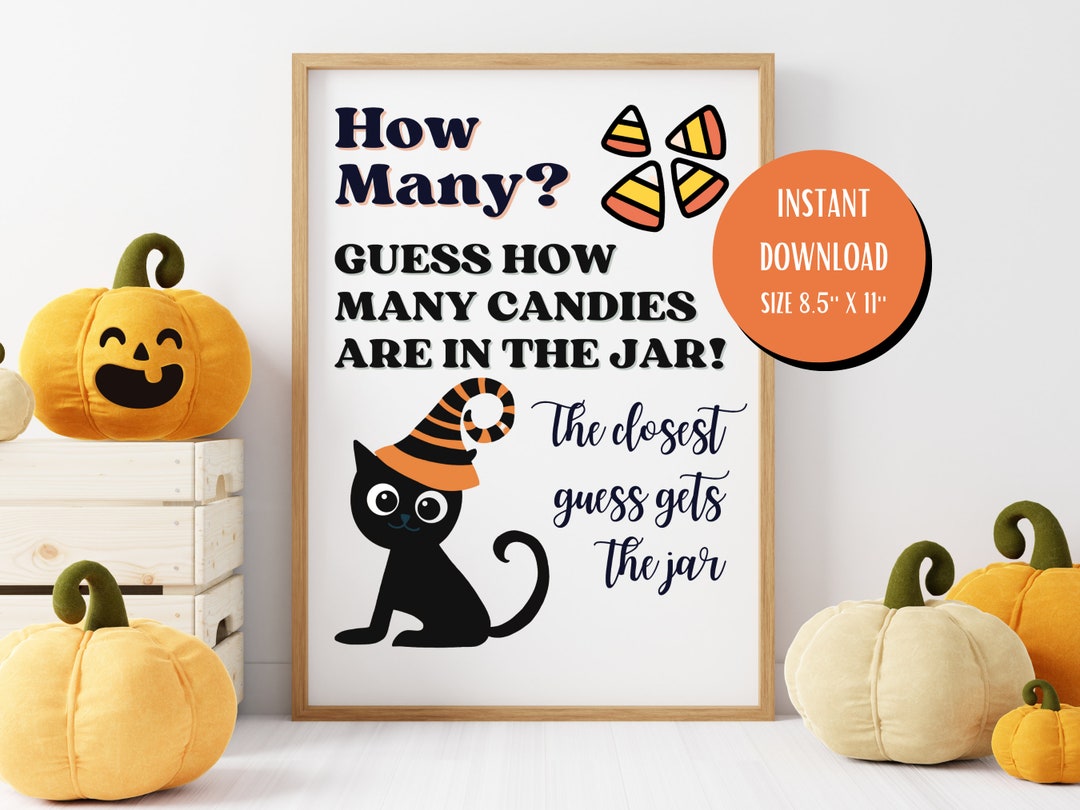 GUESS HOW MANY Candy Corns Game, Printable Halloween Games, Halloween ...
