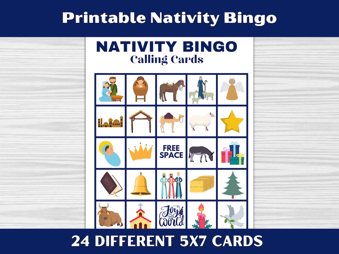 NATIVITY BINGO PRINTABLE, Nativity Kids Activity, Christmas Bingo Game ...