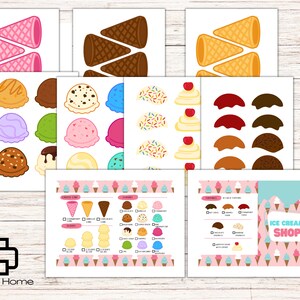 ICE CREAM PRINTABLE Pretend Play, Ice Cream Shop Dramatic Play ...