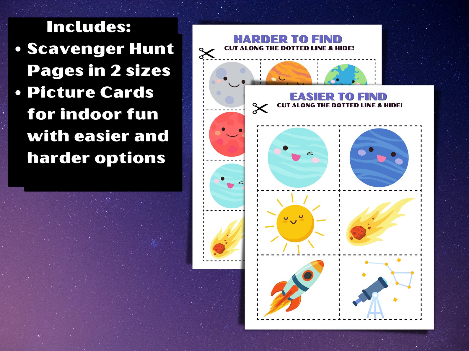 SPACE SCAVENGER HUNT Space Kids Activity Printable Space - Etsy