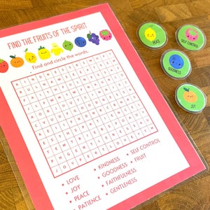 FRUITS of the SPIRIT PRINTABLE, Fruits of the Spirit Bible Activity ...