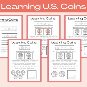 LEARNING COINS BUNDLE, Kids Money Activity, U.s. Coins, Prek and ...