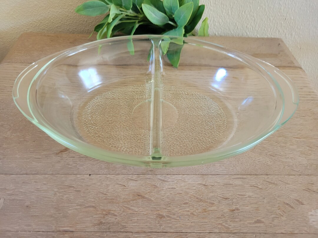 Vintage Glasbake Divided Dish - Etsy
