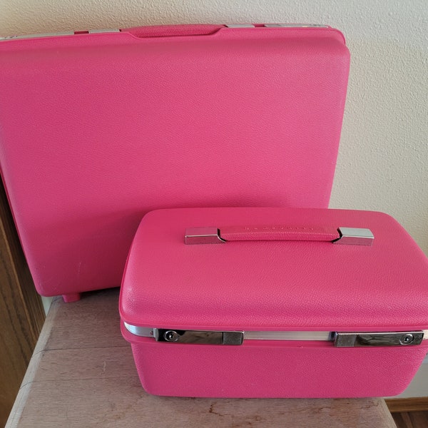 Pink Vintage Luggage - Etsy