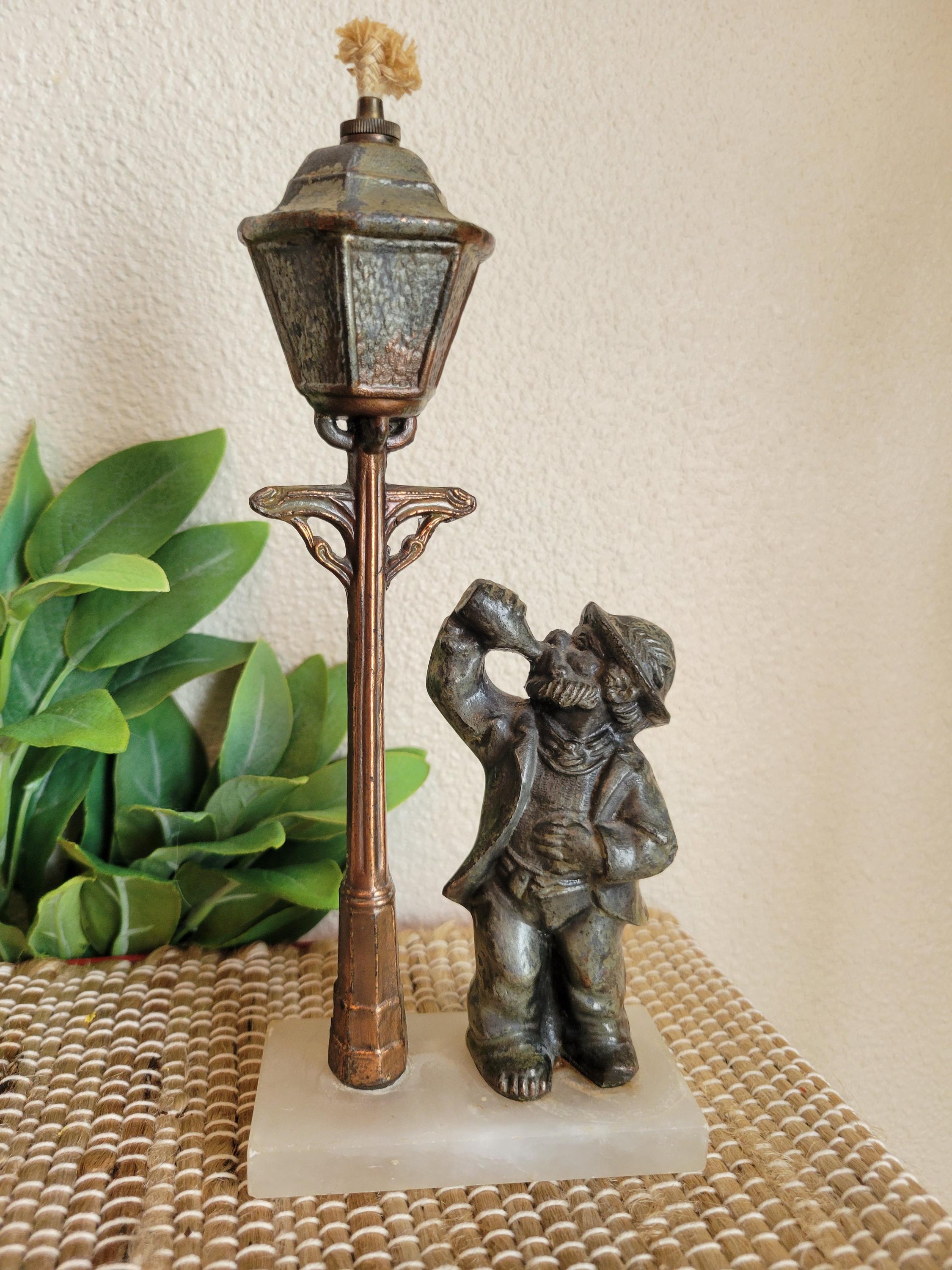 Vintage Drunkard Under Lamp Post Oil Lamp - Etsy
