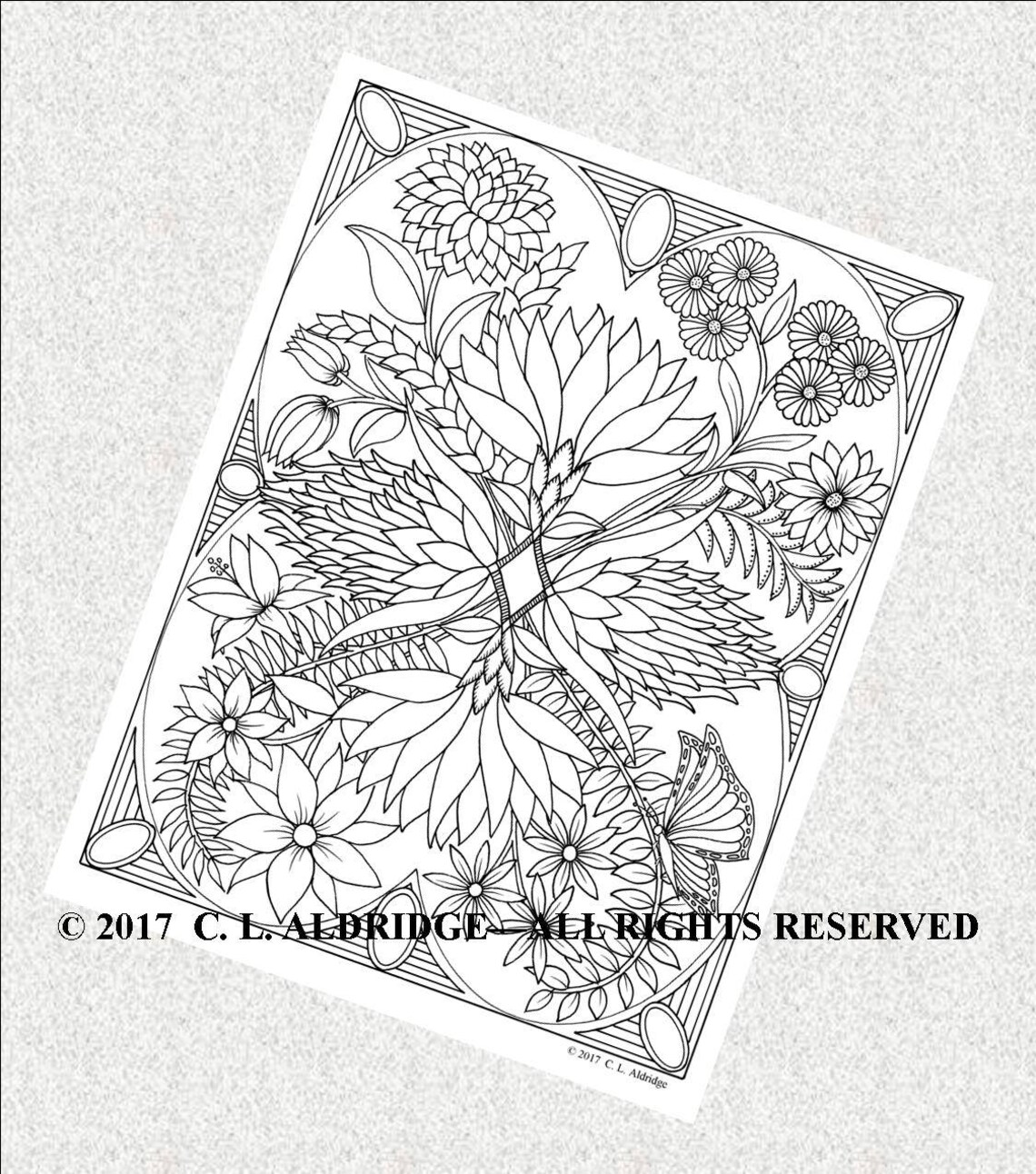 Fantasy Flower Garden 1 Coloring Page | Etsy