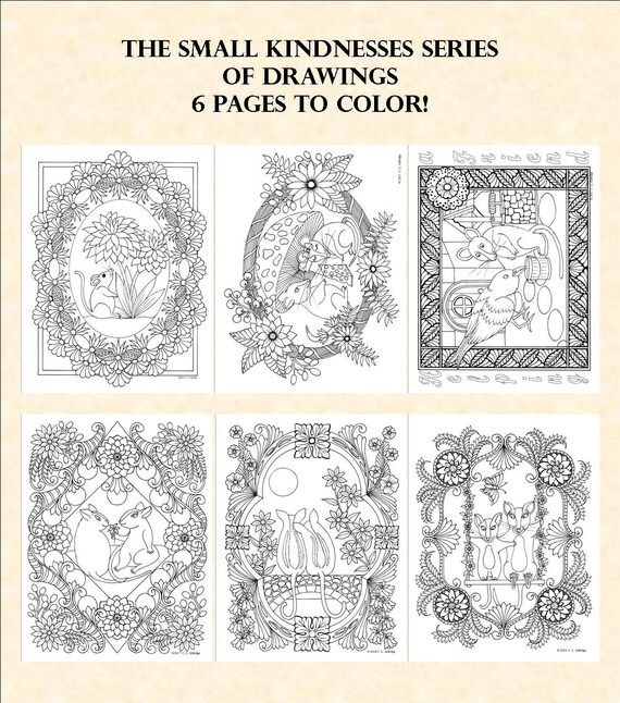 Set of Six 6 the Small Kindnesses Series Flowers Mouse | Etsy Canada