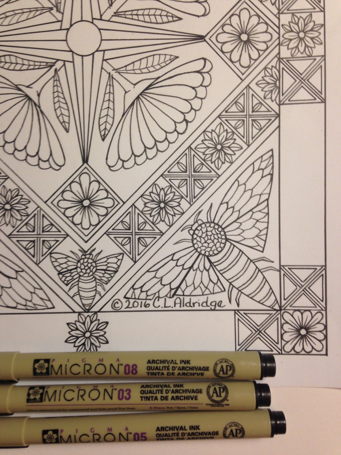 The Busy Bees Botanical Garden Coloring Page Flowers Adult | Etsy