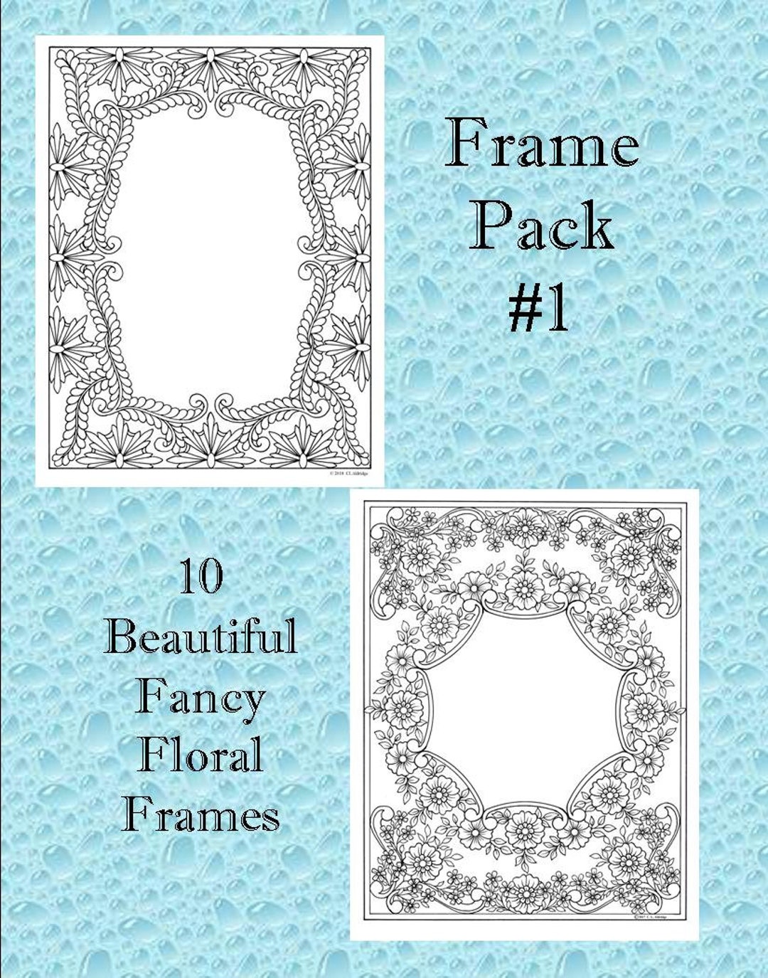 Frame Pack 1 - 10 Fancy Floral Frames for Photographs, Verse, Poetry ...