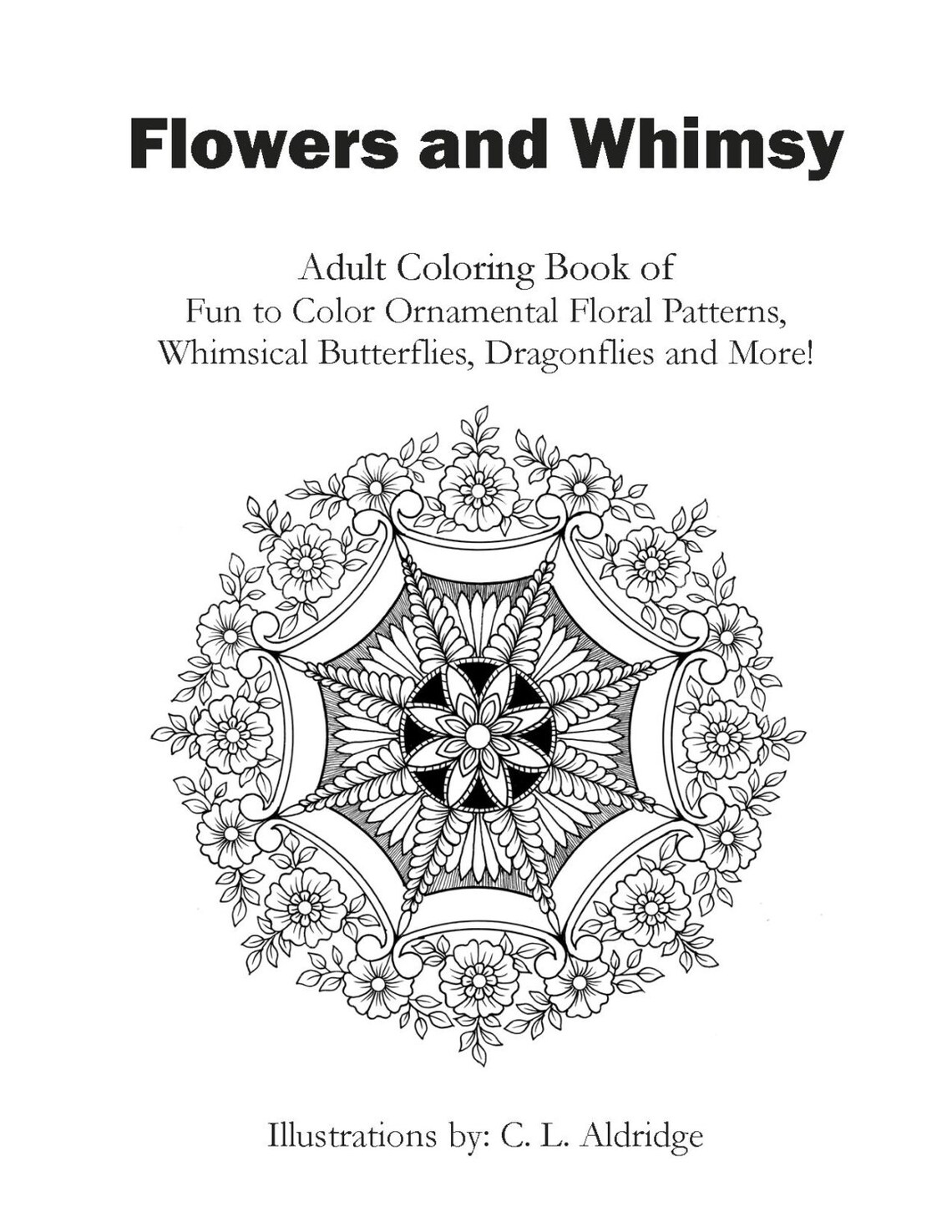 Flowers and Whimsy Adult Coloring Book of Fun to Color | Etsy