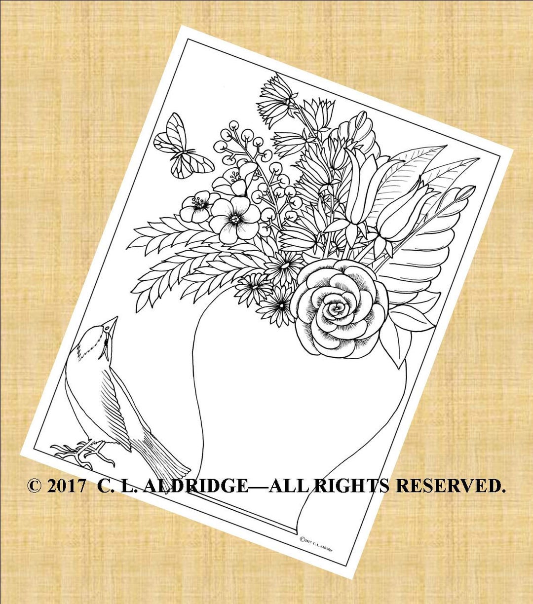 Bird and Butterfly Chat - Coloring Page - Etsy