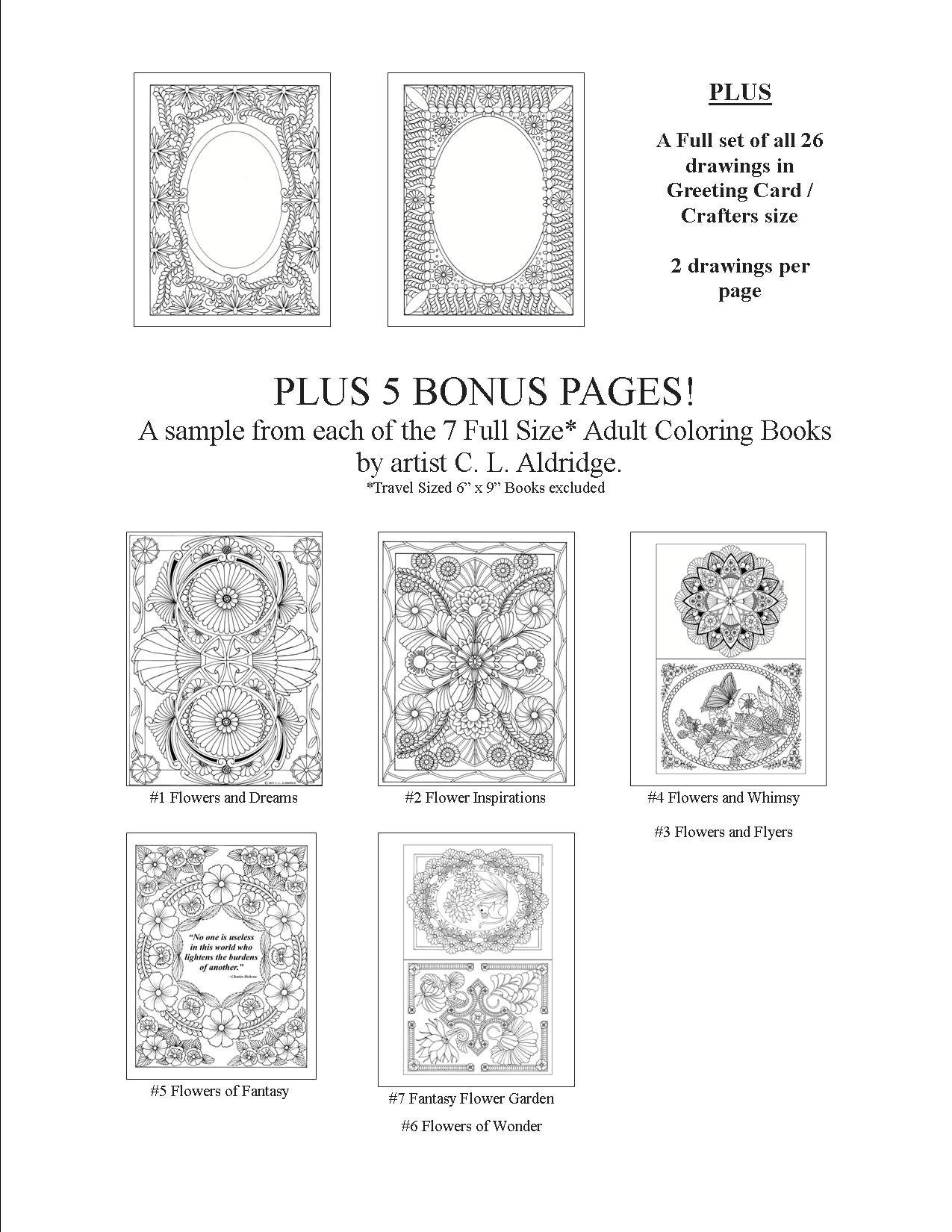 Fabulous Flowers A Coloring Book of Flowers Imagination and | Etsy