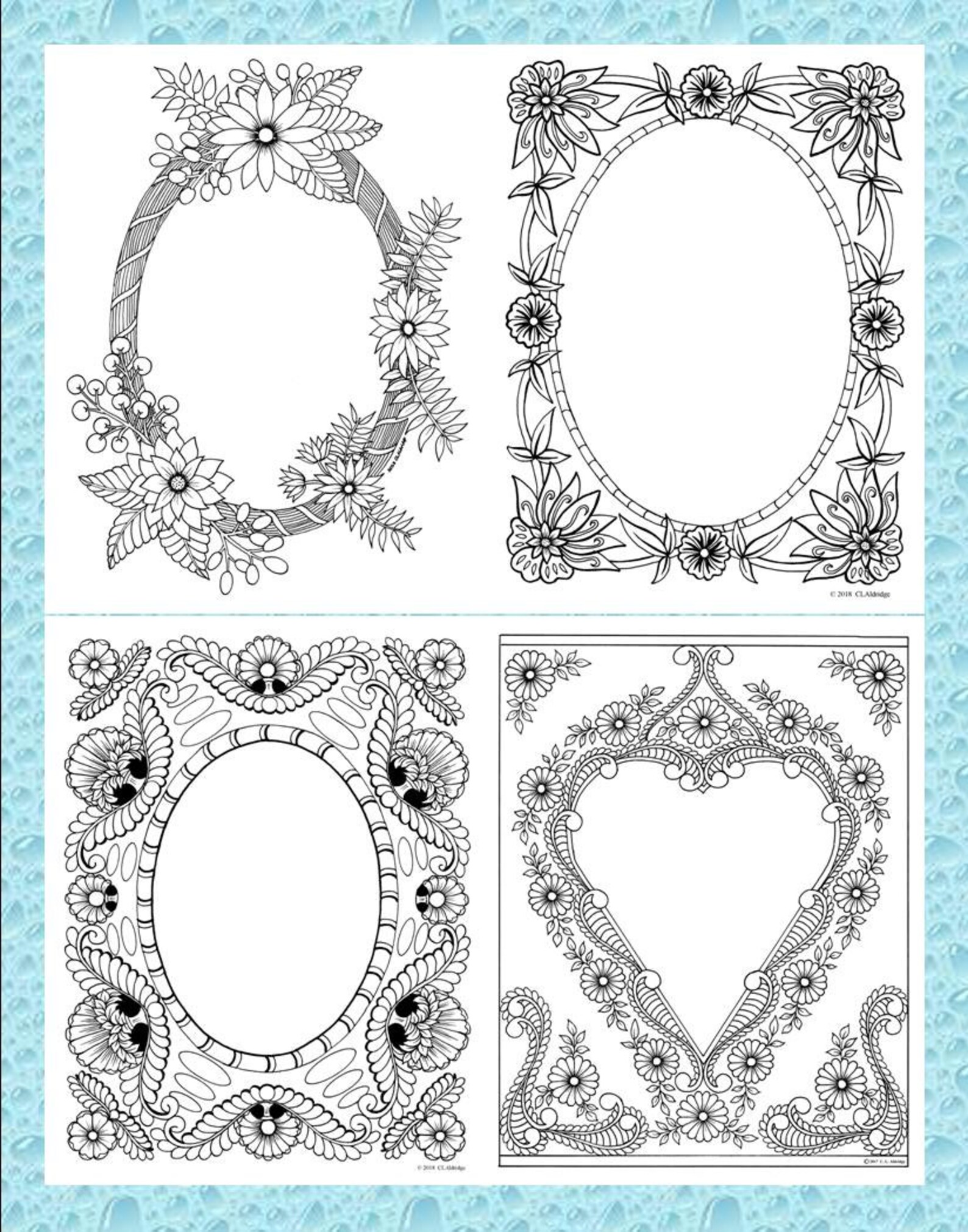 Frame Pack 1 10 Fancy Floral Frames for Photographs Verse - Etsy