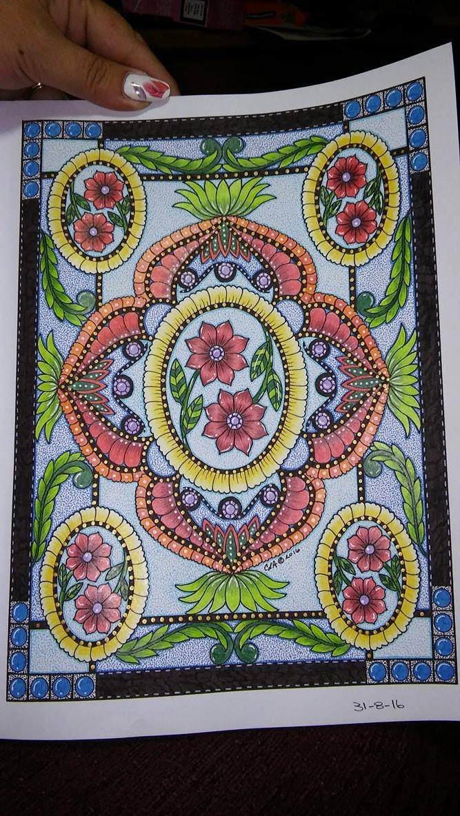 Botanical Ornamental Filigree 2 Coloring Page | Etsy