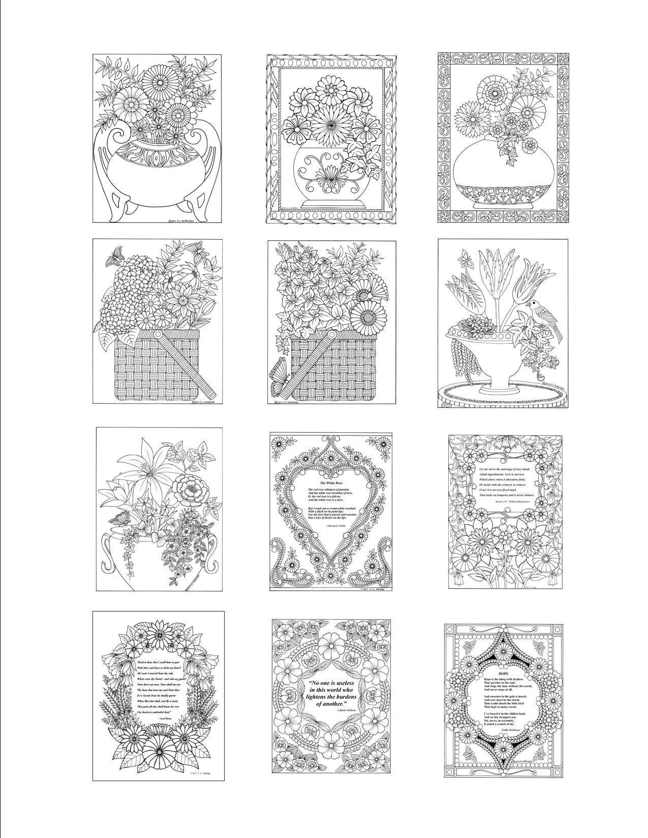 Flowers of Fantasy A Coloring Book of Fantastical Flower | Etsy