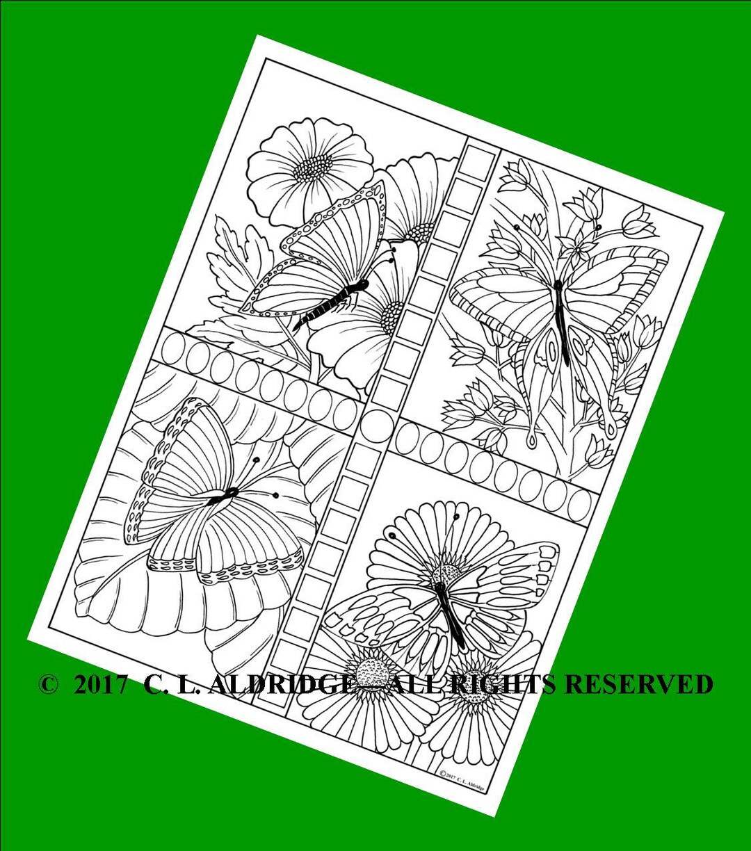 Butterfly Panel - Coloring Page - Etsy