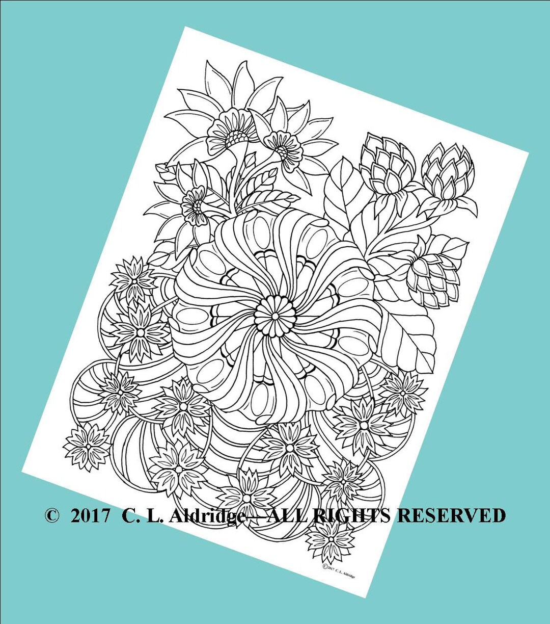 Fantasy Flowers 4 - Coloring Page - Etsy