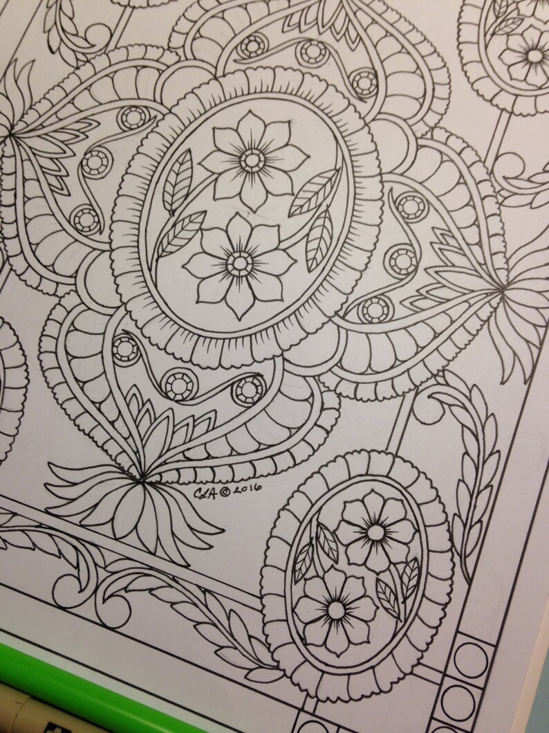Botanical Ornamental Filigree 2 Coloring Page | Etsy