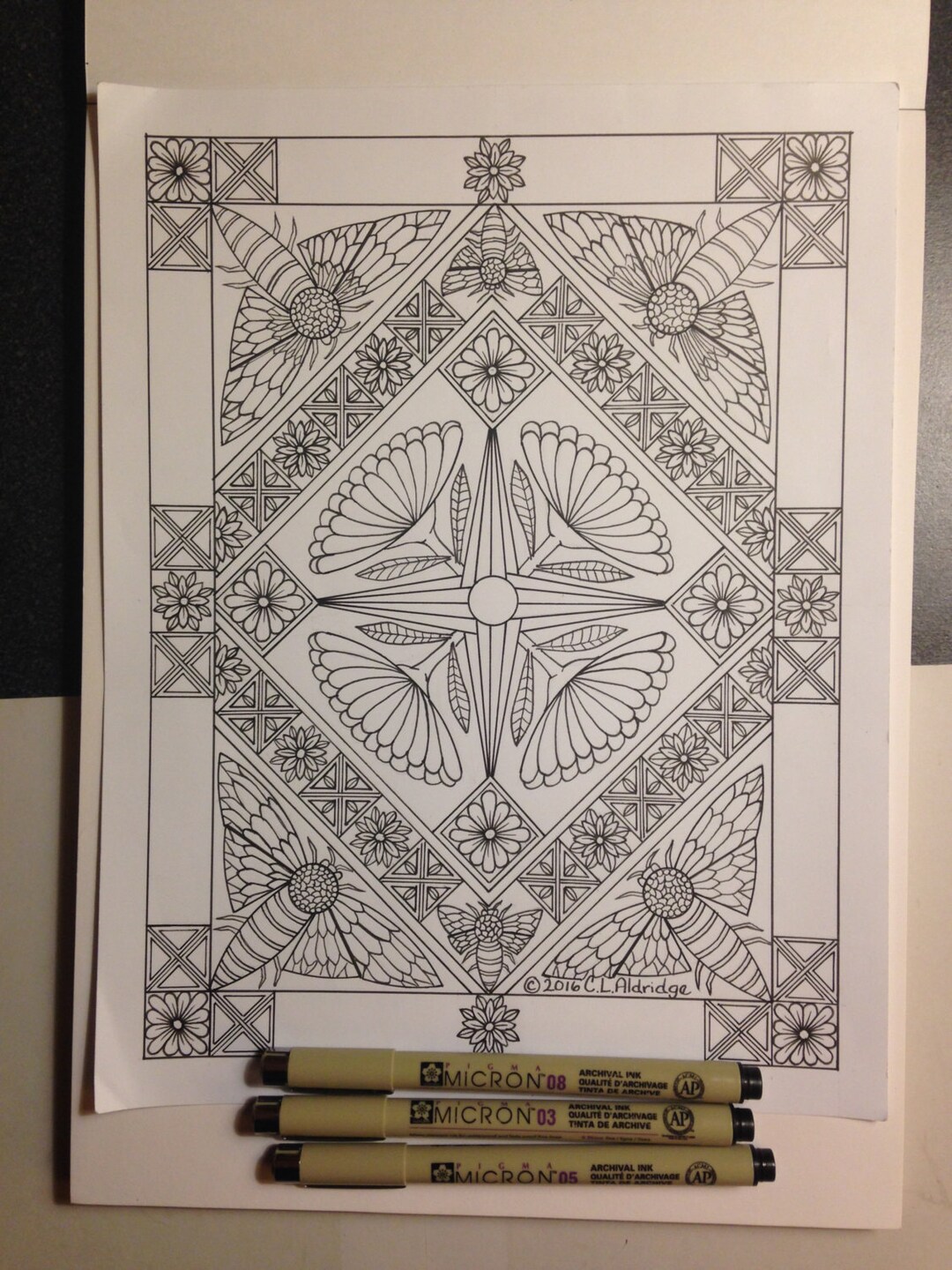 The Busy Bees Botanical Garden Coloring Page, Flowers, Adult Coloring ...