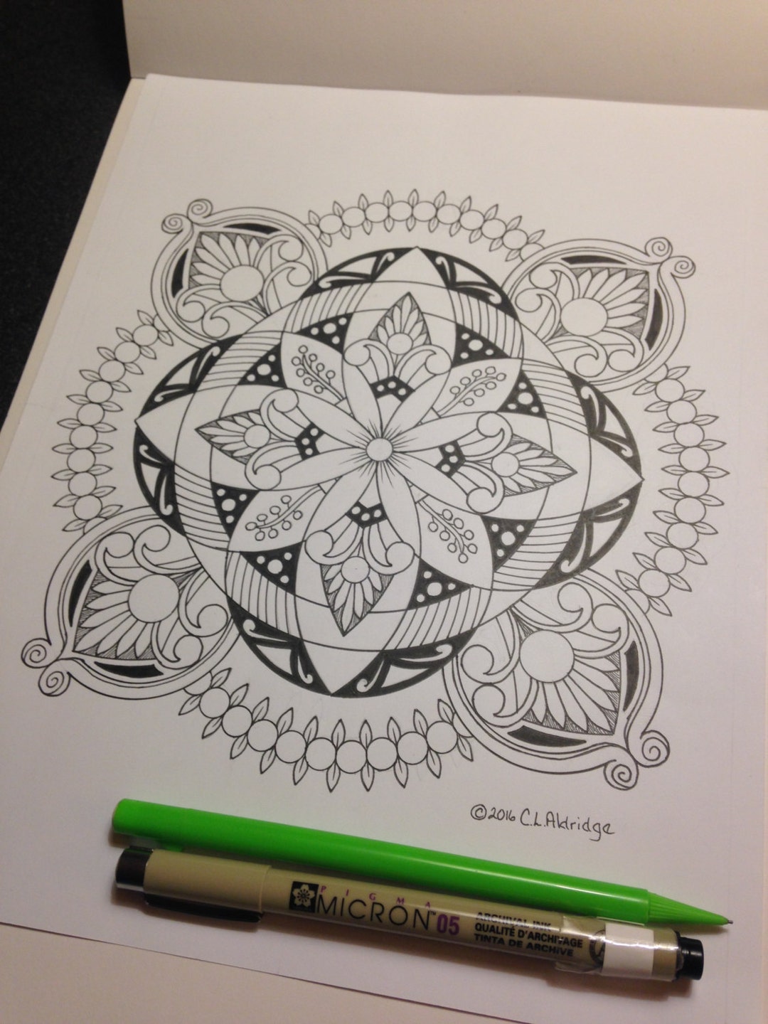 Ornamental Mandala #3 - Mandala Only Version, Coloring Page - Etsy