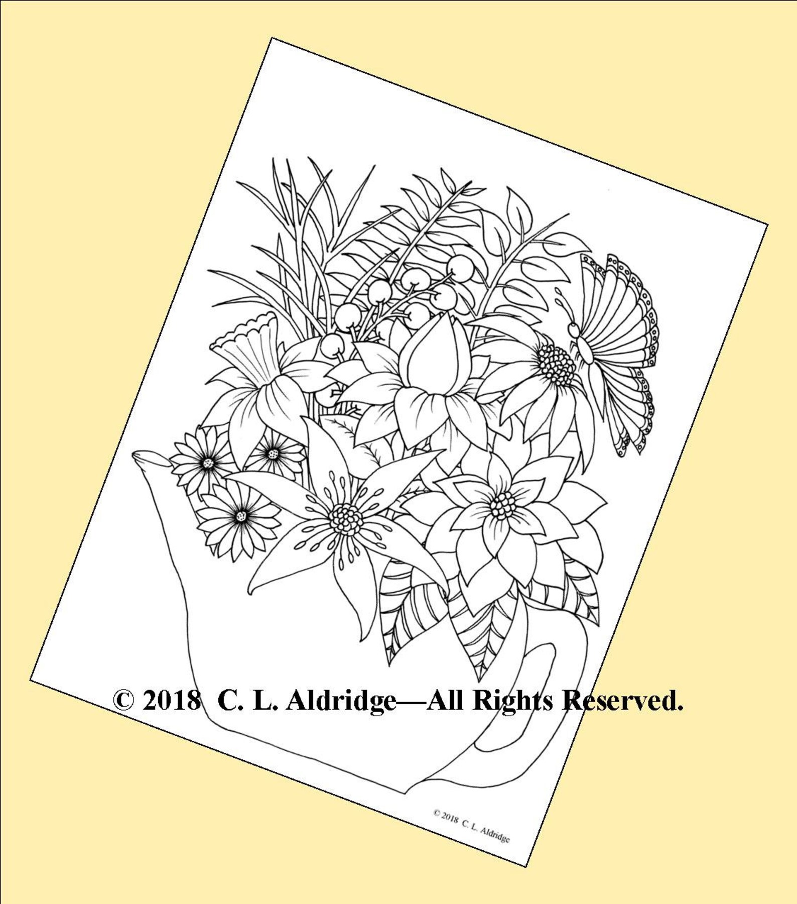 Fabulous Flowers 2 - A Teapot of Fantasy Flowers, Coloring Page ...