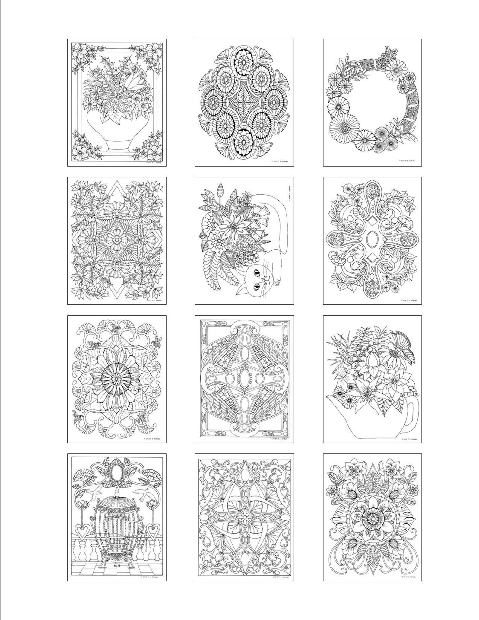 Fabulous Flowers A Coloring Book of Flowers Imagination and | Etsy