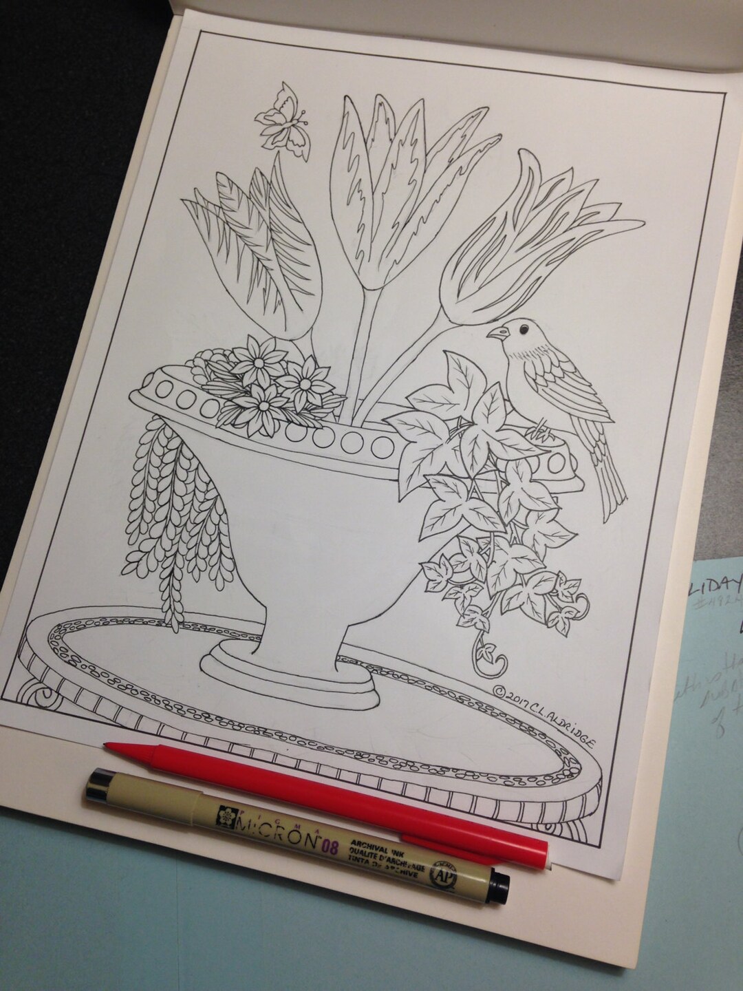 Tulip Trio, Flower Garden Coloring Page - Etsy