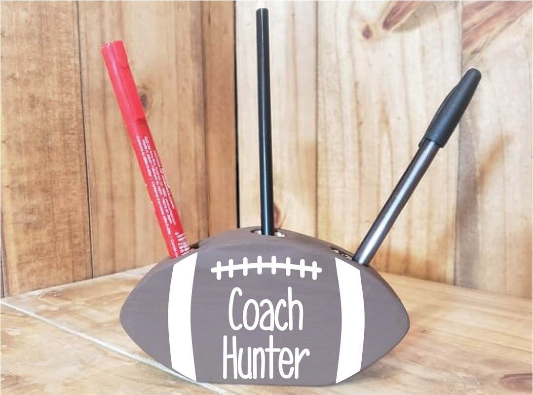 Personalized Football Pencil Holder, Football Pencil Holder, Football ...