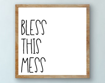 Bless This Mess Sign - Etsy