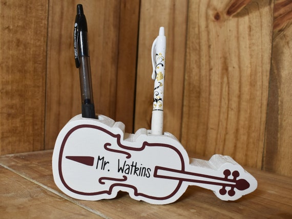 Personalized Violin Shaped Pencil Pen Holder Violin Gifts - Etsy