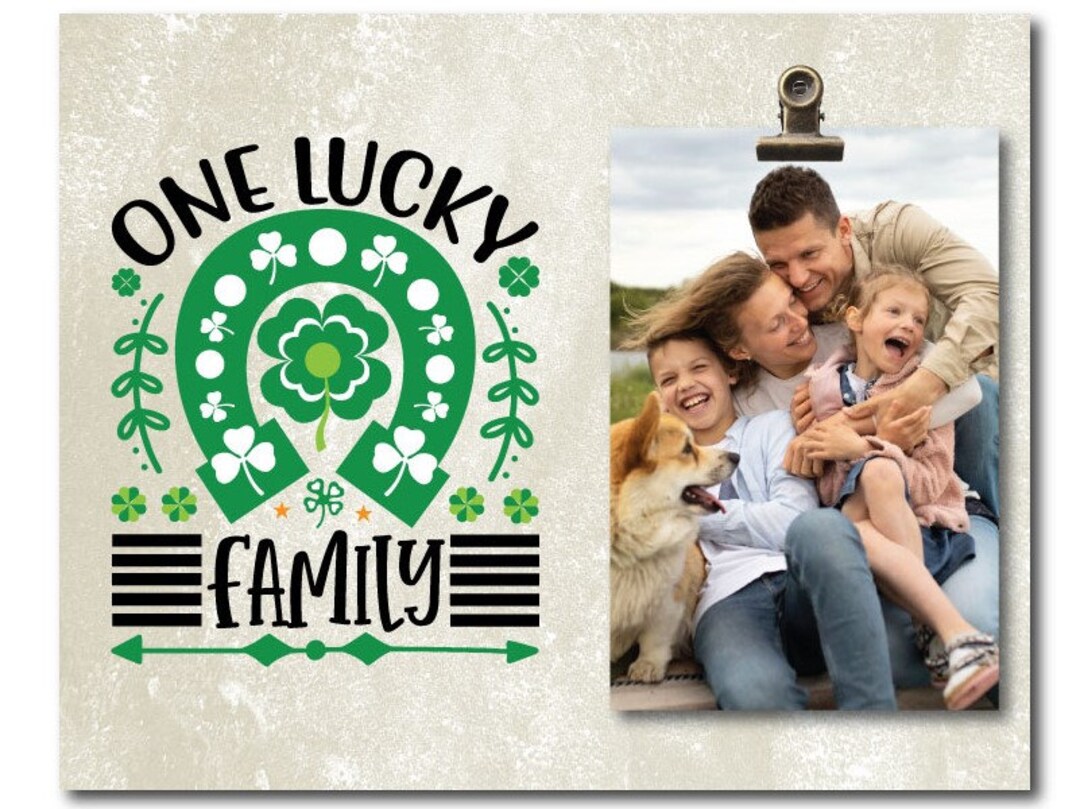 One Lucky Family Picture Frame, Photo Frame, Irish Theme Picture Frame ...