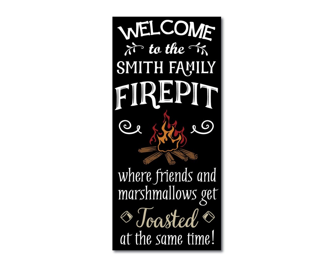 Personalized Camping Gift Fire Pit Sign Outdoor Décor, Family Fire Pit ...