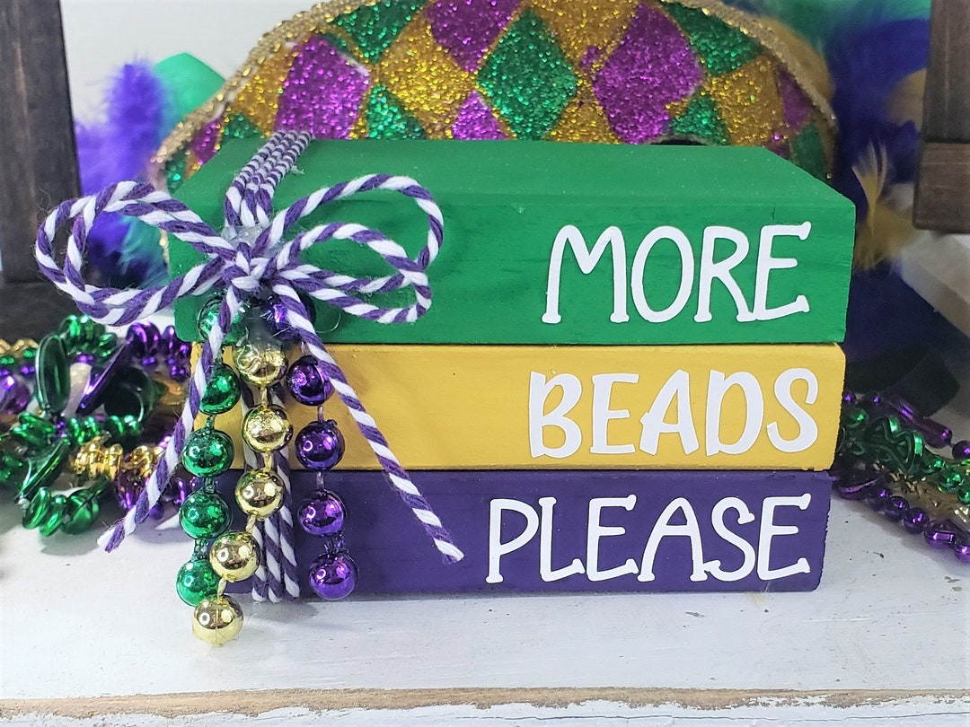 Mardi Gras Mini Book Stack: Tiered Tray Decor - Etsy