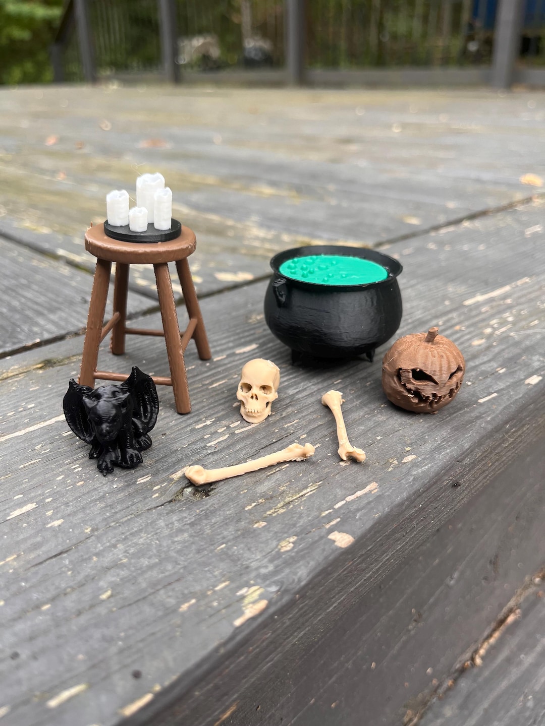 Dollhouse Miniature Halloween Decor Set of 9 Pieces, 1:12 Scale Spooky ...