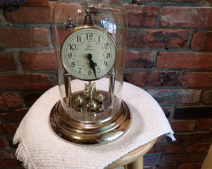 Vintage Elgin America Clear Glass Domed Clock, Elgin American Quartz ...