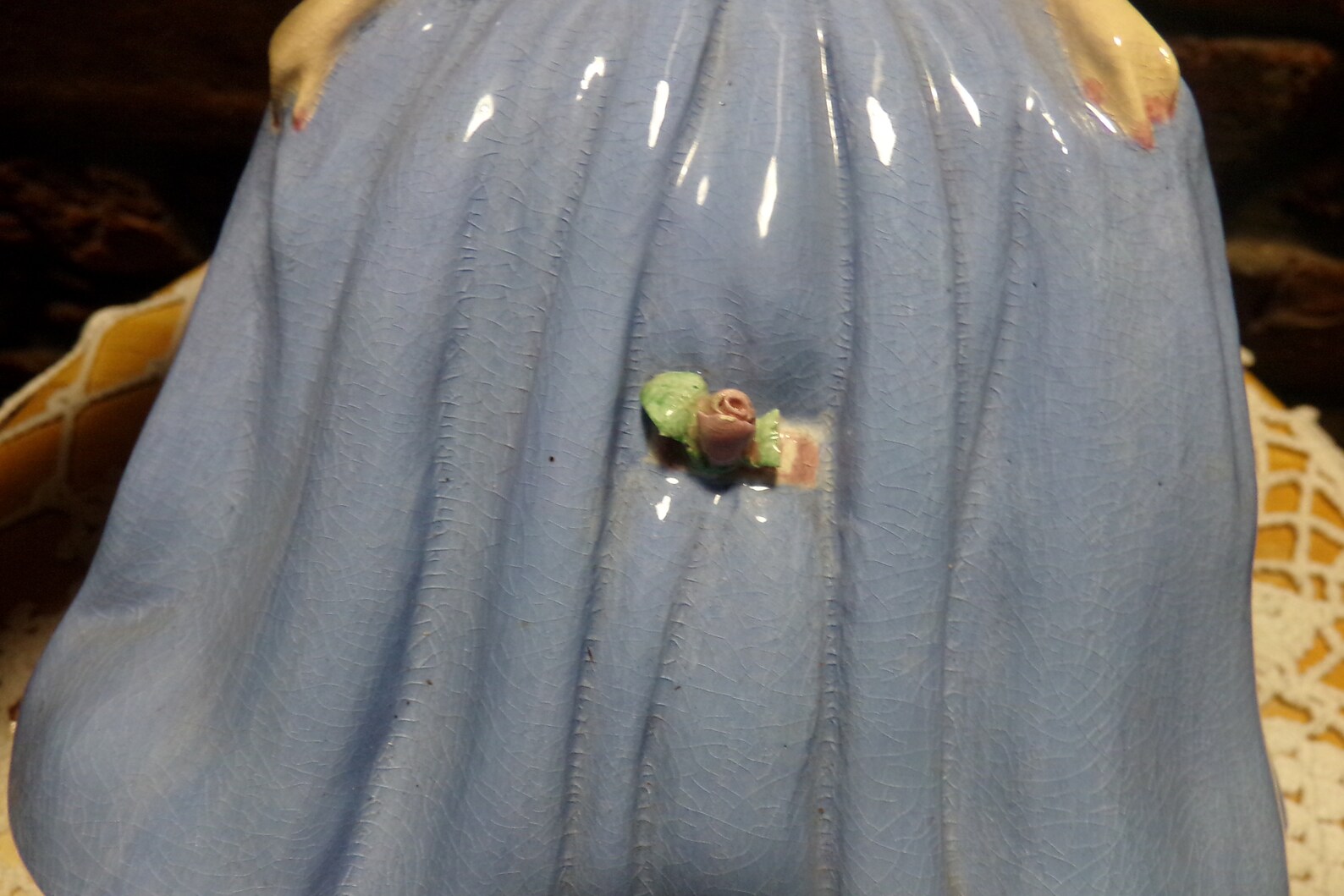 Vintage Ceramic Girl Princess Blue Dress Figurine 8 Hand - Etsy