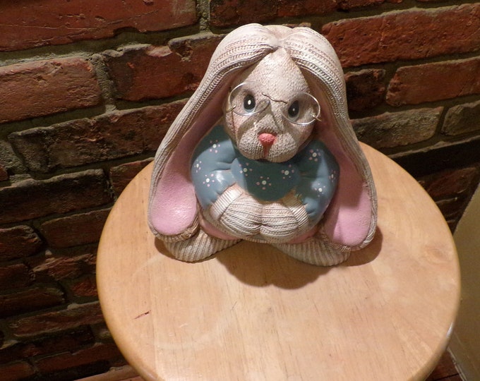 Ceramic Bunny Figurine Easter Vintage Hand Painted Bunny in - Etsy