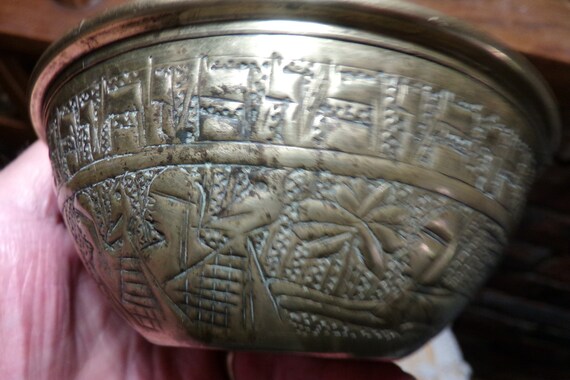 Antique Middle Eastern Repousse Brass Bowl Antique 1910s - Etsy