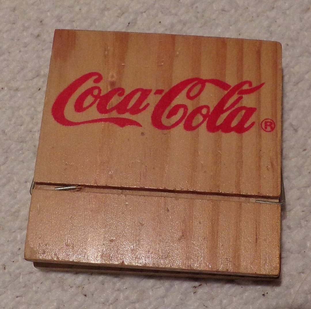 Rare Vintage Coca Cola Wood Chip/paper Clip, Wood Coca Cola Clip, Coca ...