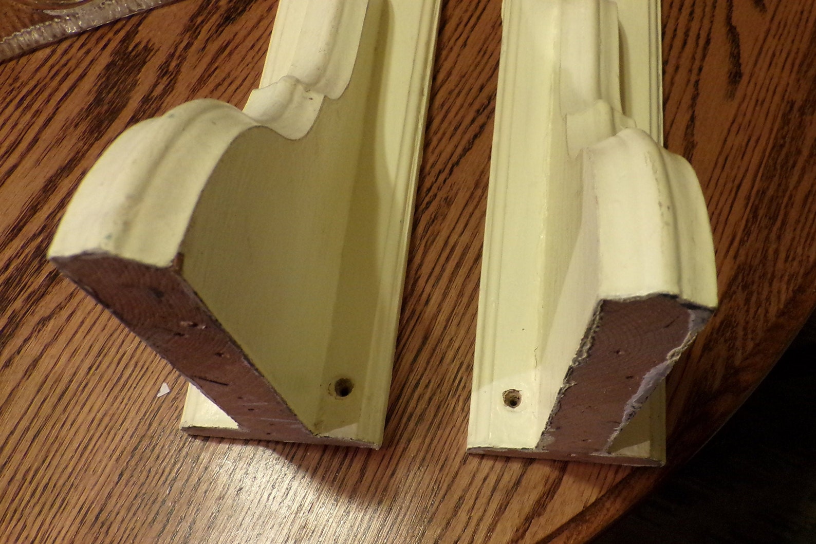 Wood Shelf Brackets 1940s Pale Yellow Vintage Large Pair of - Etsy