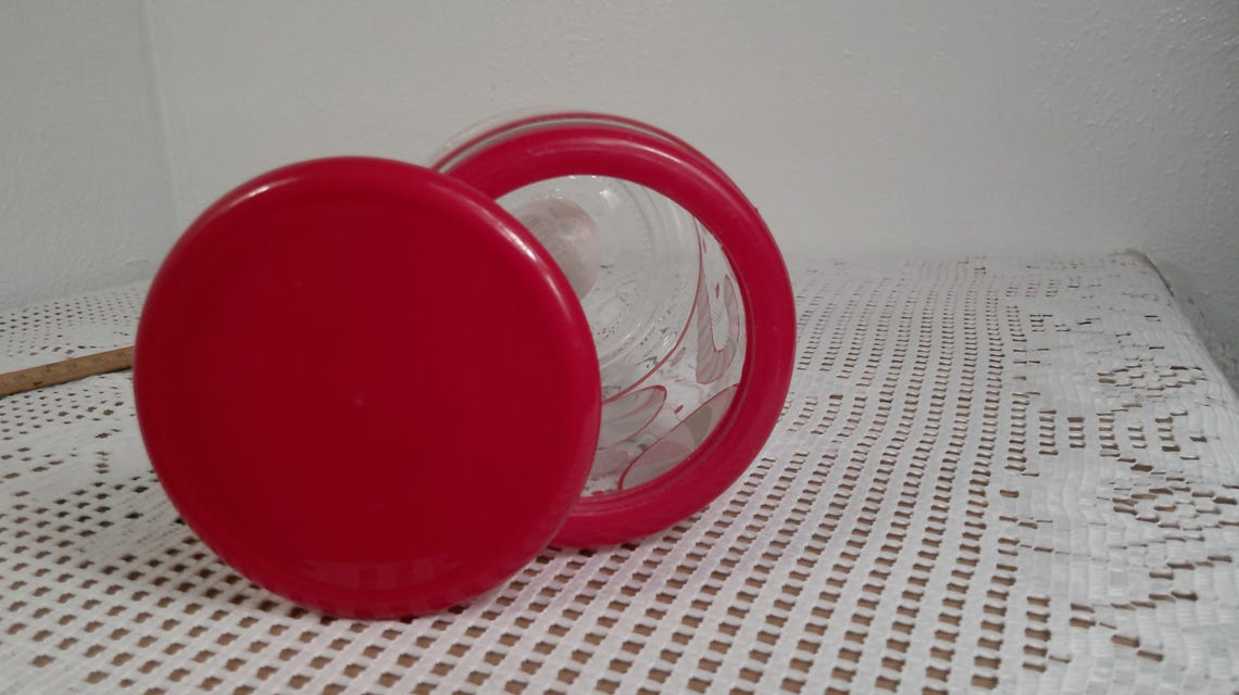 Vintage Greenbrier International Glass Christmas Jar With Lid, Candy ...