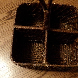 Wicker Silverware Basket, Rattan Deep Carry for Flatware, Rattan Bottle ...