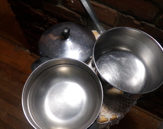 Vintage Farberware Aluminum Clad 3 Quart Double Boiler With Lid Made in ...