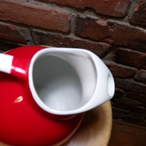 1940's Hall Ball Red Pitcher, Red Ball Pitcher Jug W/white Handle ...