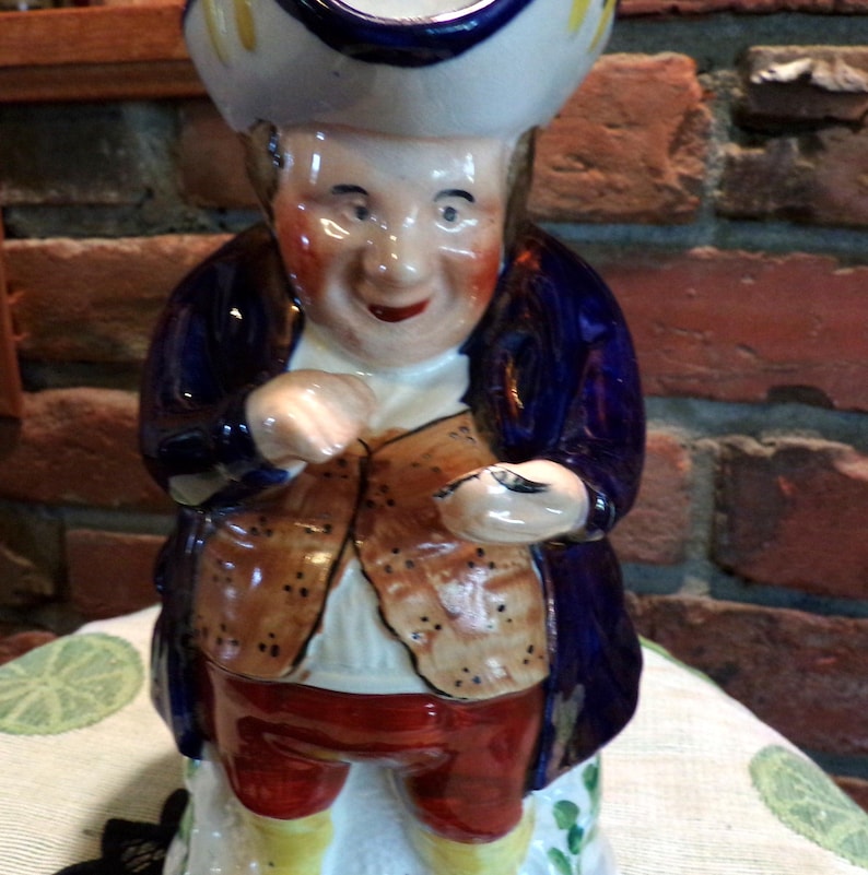 Antique Toby Pitcher, 1850’s Toby, Rare Toby Jug, Toby Timekeeper Jug ...