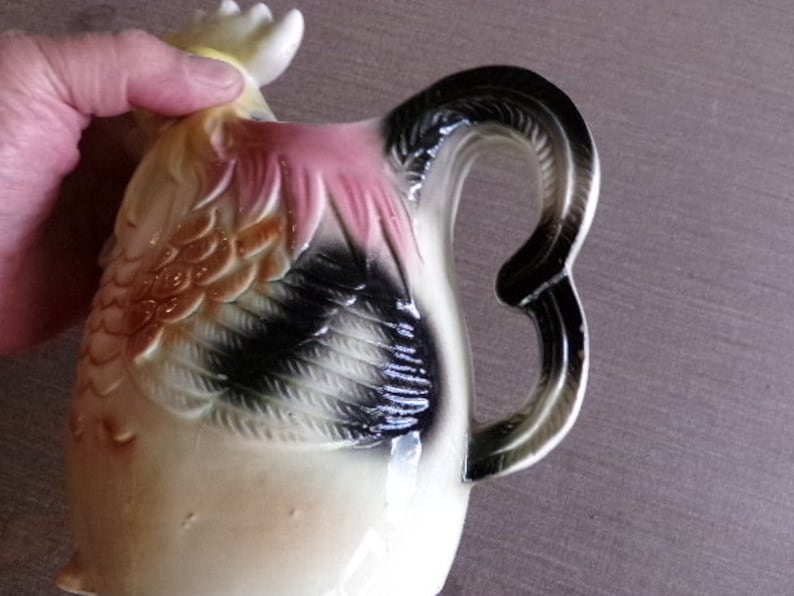 Antique 1920's Ceramic Rooster Pitcher Country Kitchen | Etsy