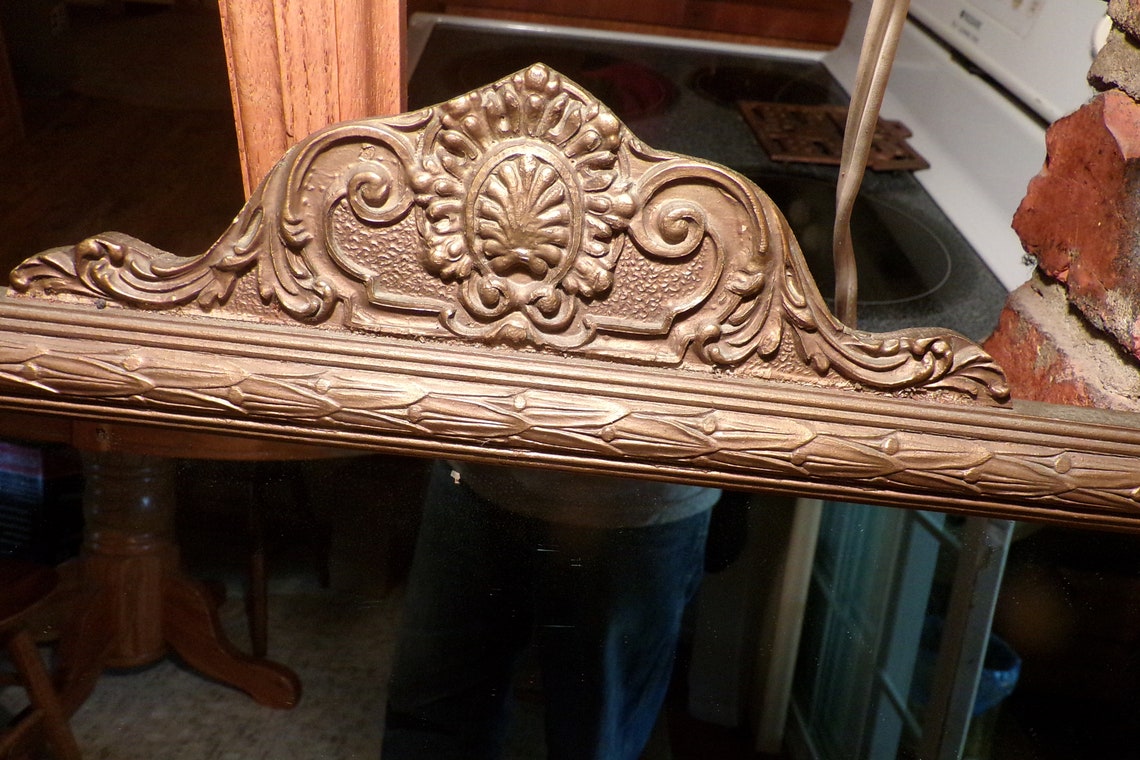 Rectangular Wall Mirror Antique Carved Wood Mirror Vintage - Etsy