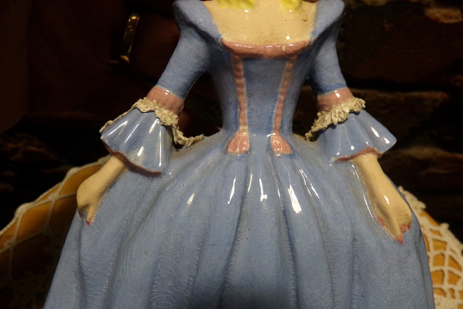 Vintage Ceramic Girl Princess Blue Dress Figurine 8 Hand - Etsy